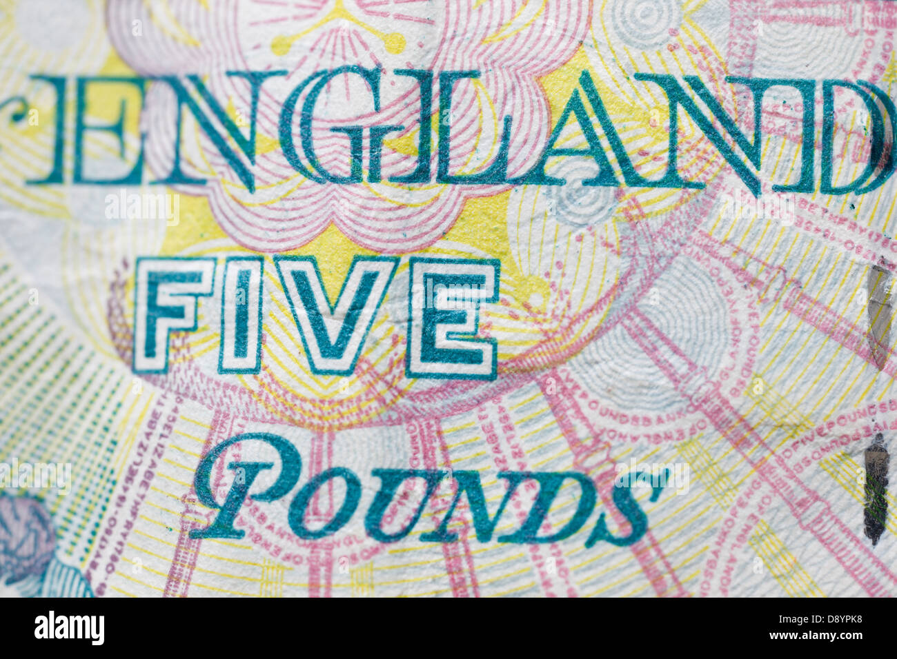 Detail of five pound note Stock Photo - Alamy