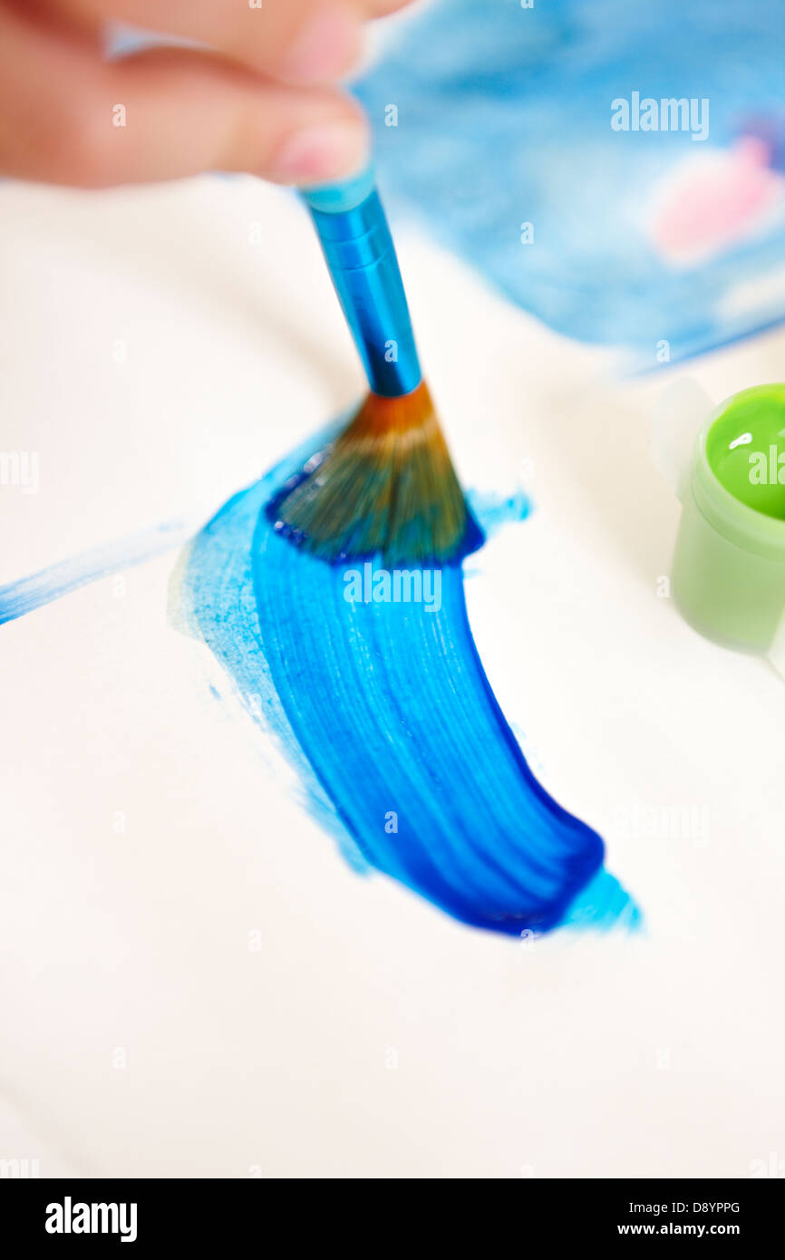 Hand painting on canvas Stock Photo - Alamy