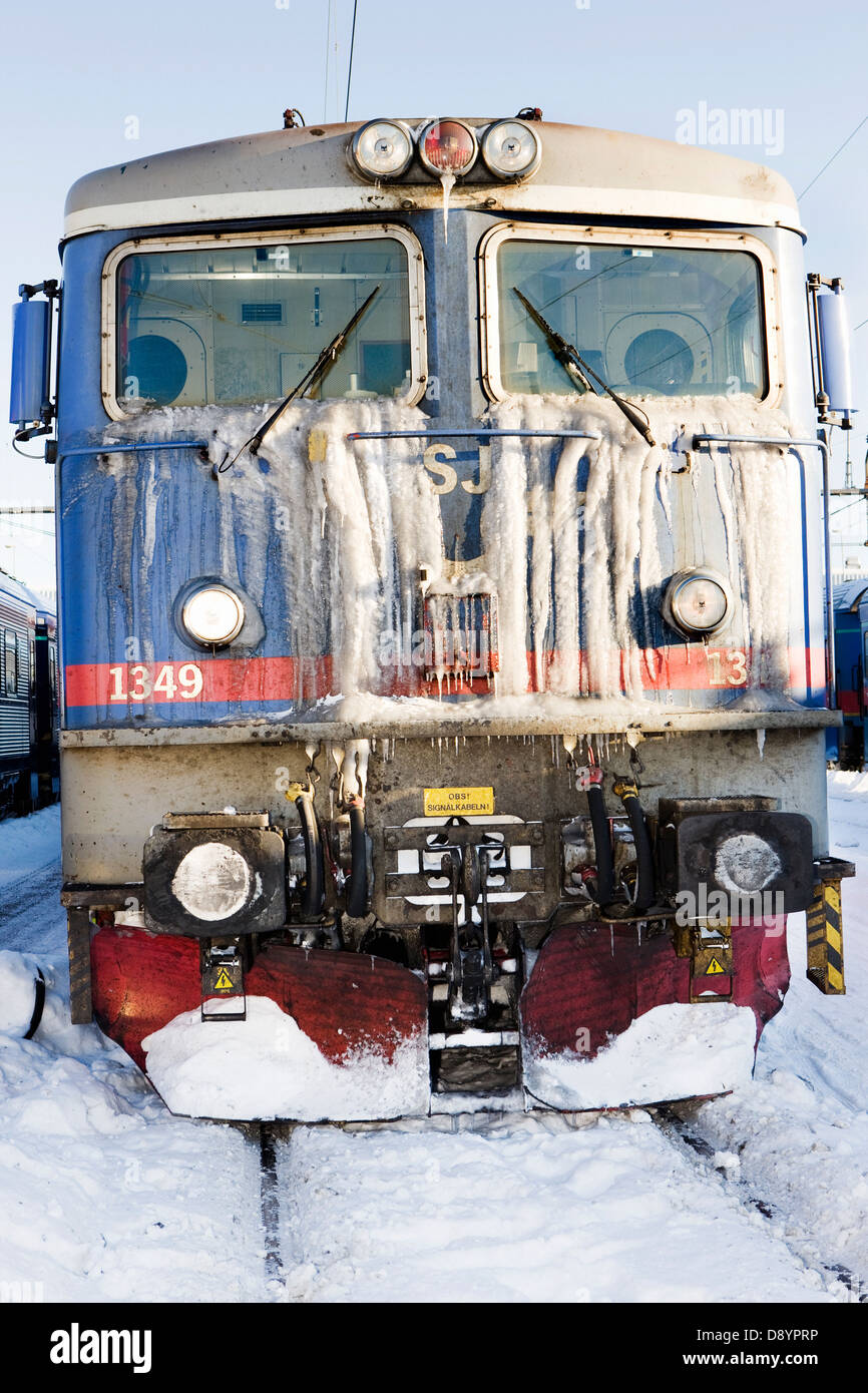 Train stuck in snow Stock Photo - Alamy