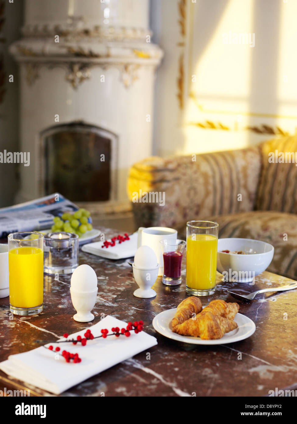 Breakfast in a castle environment Stock Photo - Alamy