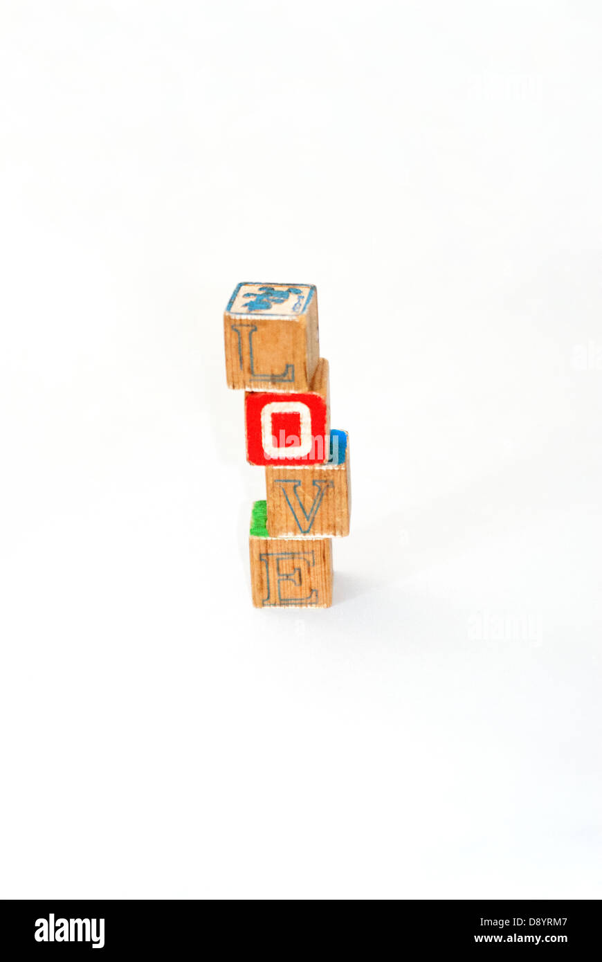 Stack of building blocks on white background Stock Photo - Alamy