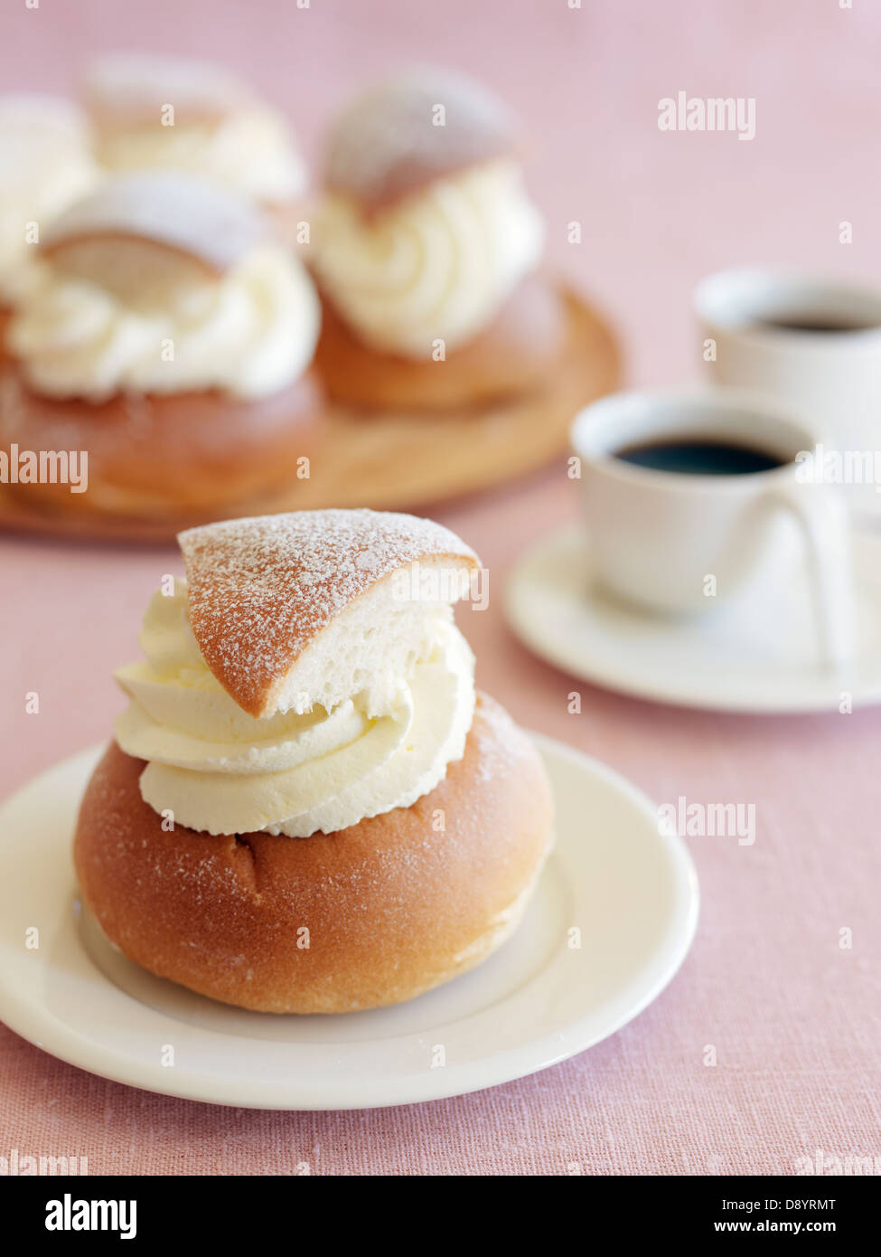Semla and coffee Stock Photo - Alamy