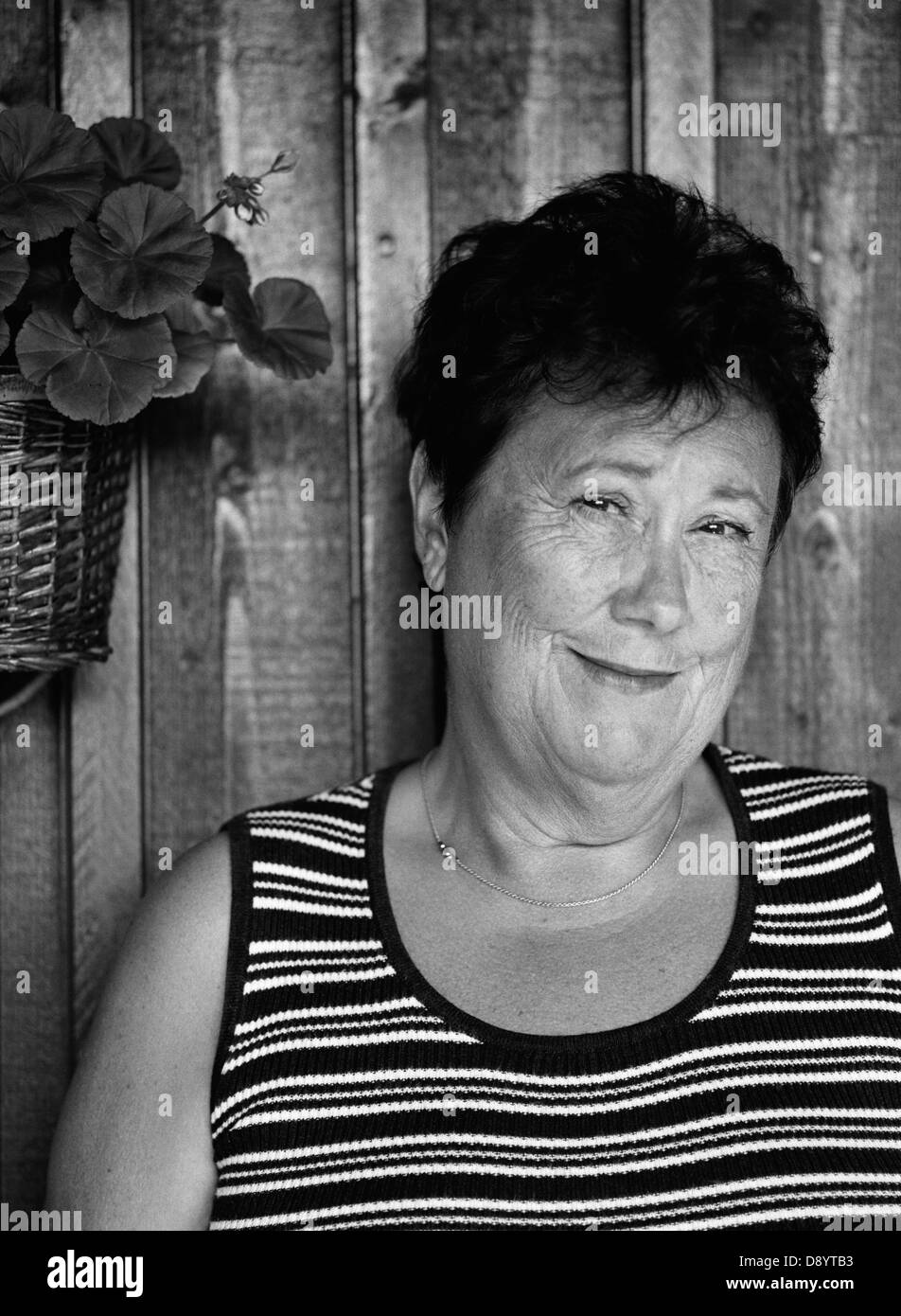 Portrait home old caucasian woman Black and White Stock Photos & Images ...