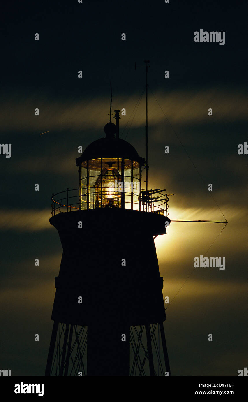 A lighthouse in the night Stock Photo - Alamy