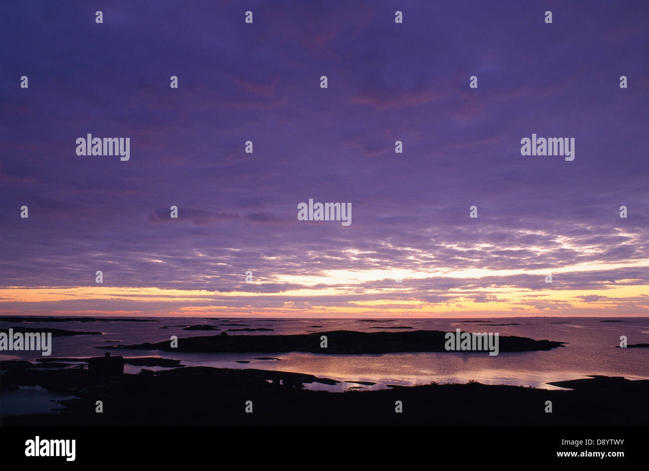 Sunset in the archipelago Stock Photo - Alamy
