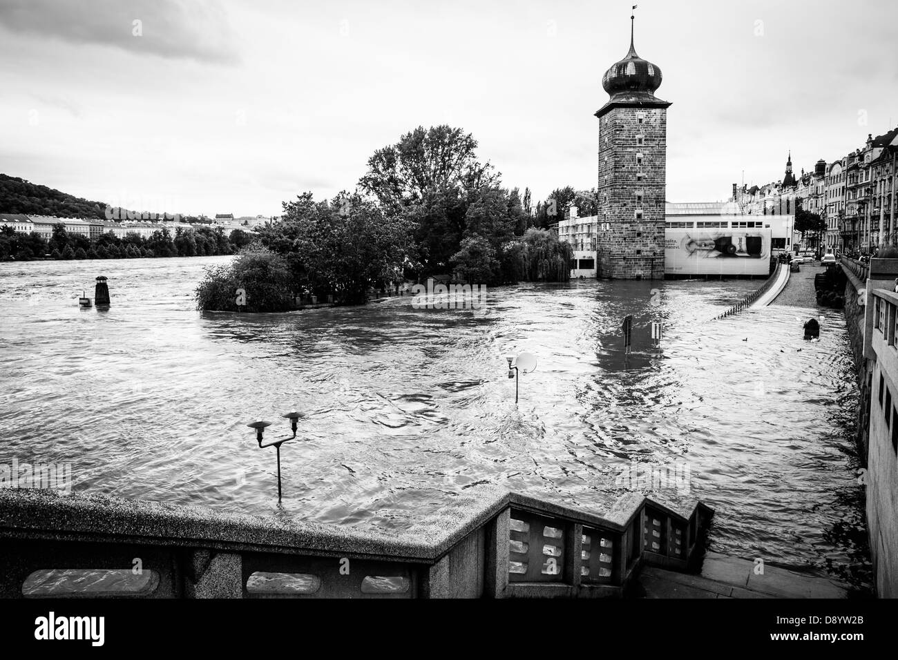 Prague, floods, Vltava Stock Photo - Alamy