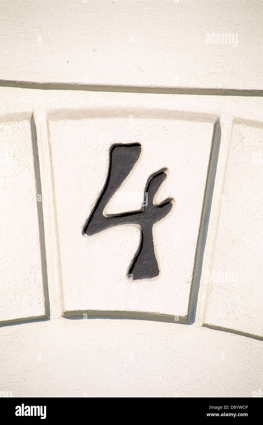 The number four on a white background Stock Photo - Alamy