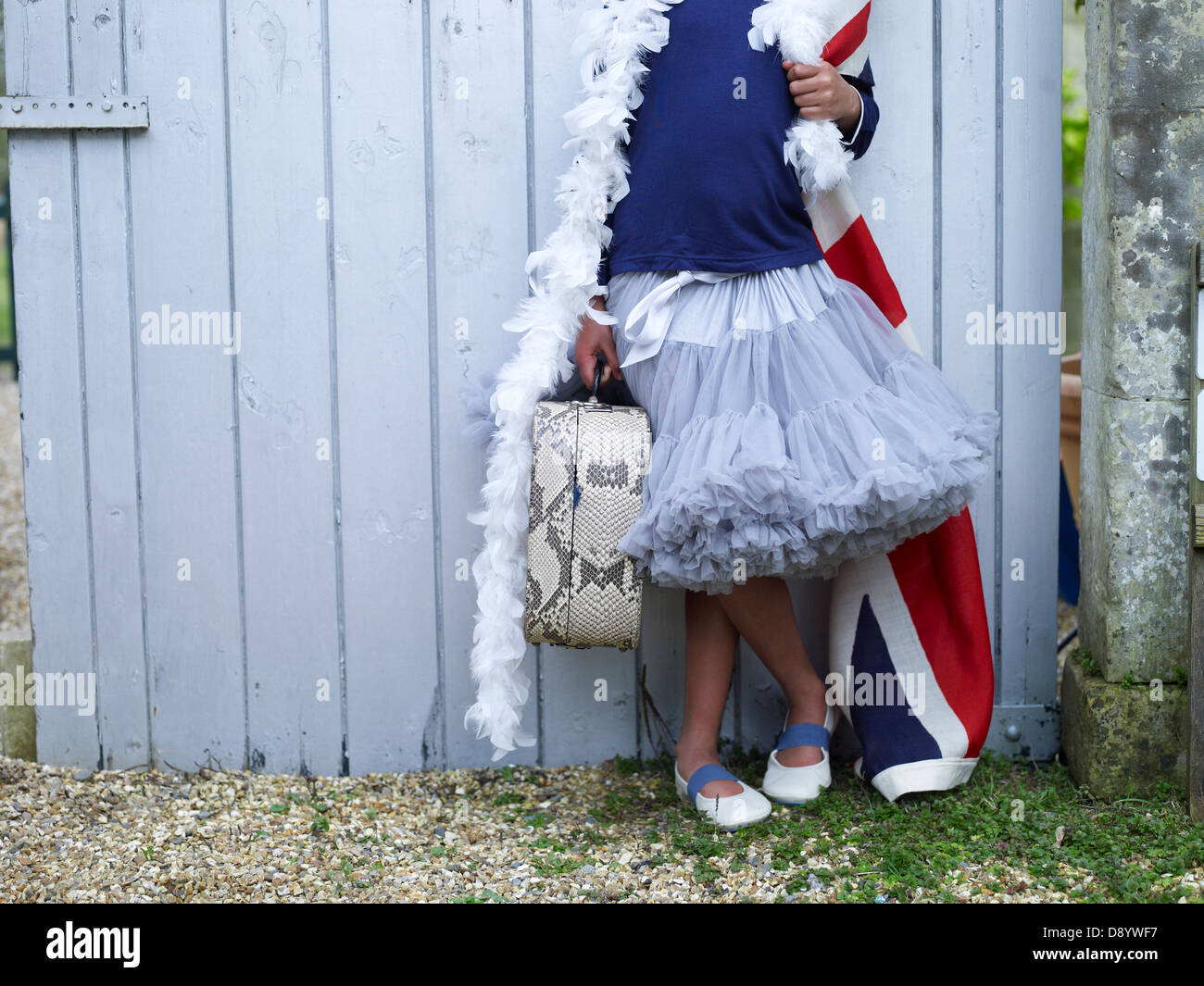 A girl dressed in a range of costumed items and props Stock Photo - Alamy