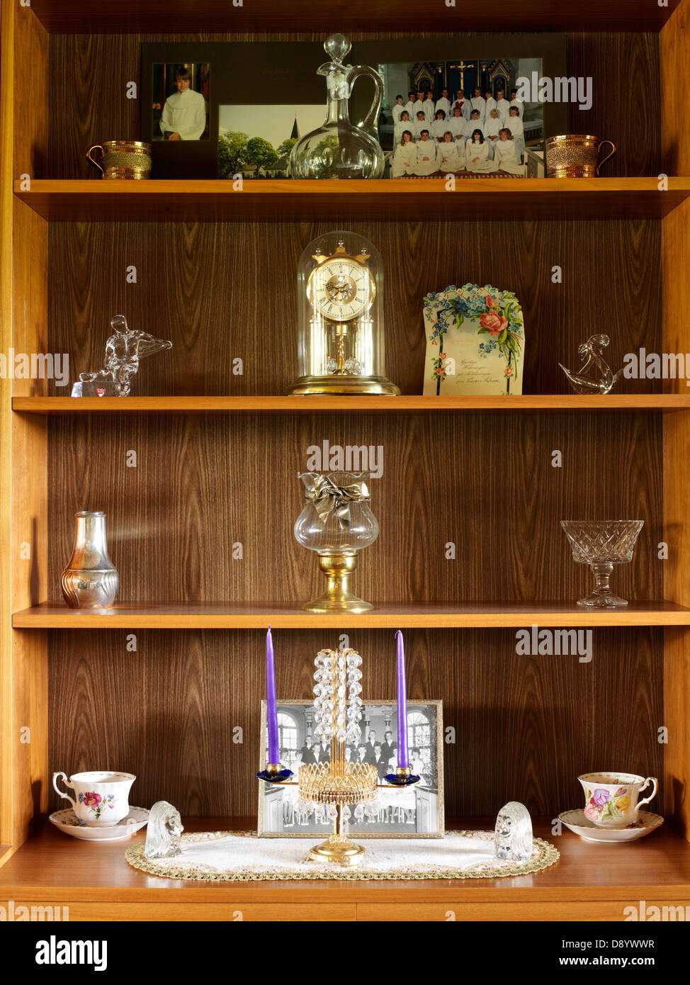 Objects in a shelf Stock Photo - Alamy