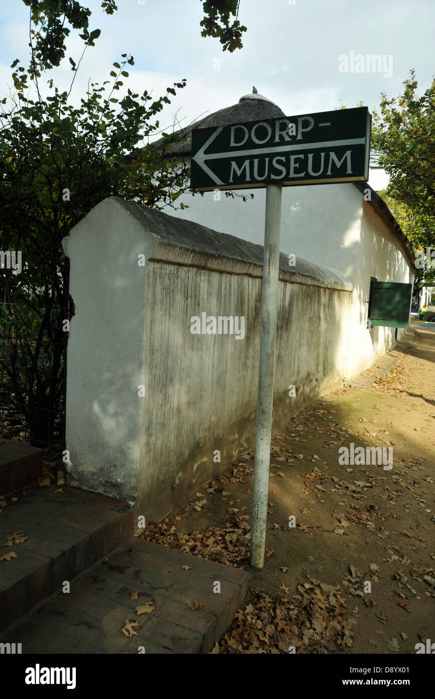 Stellenbosch, Western Cape, South Africa, urban landscape, sign next to ...