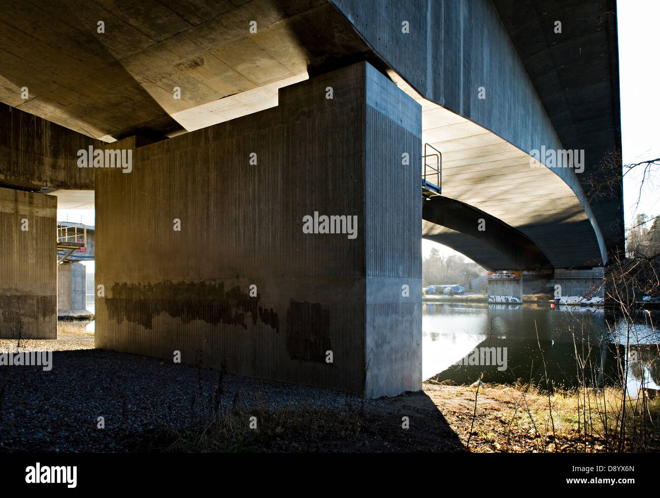 A bridge-abutment, Stocksund, Sweden Stock Photo - Alamy