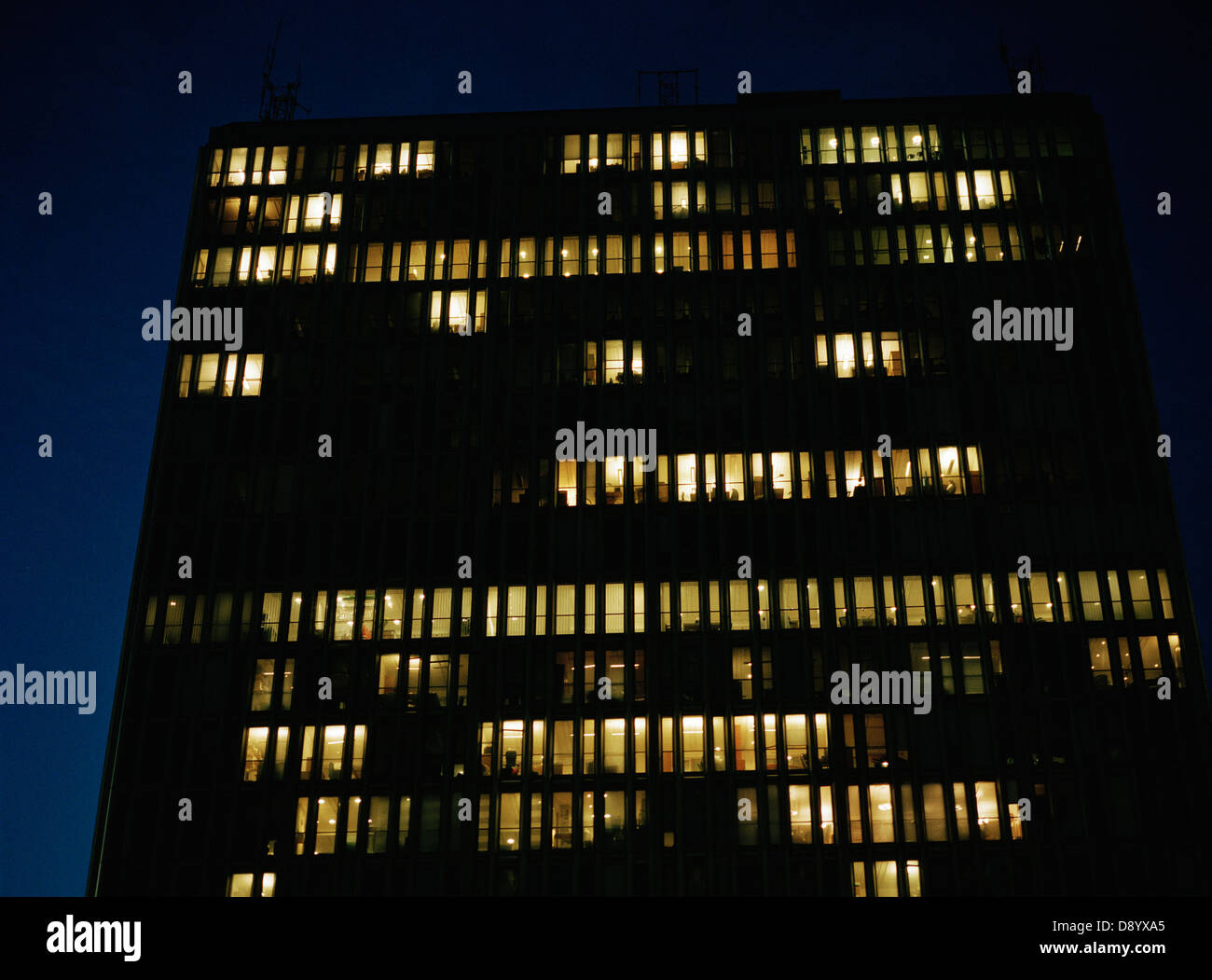 A high-rise building in Stockholm by night Stock Photo - Alamy