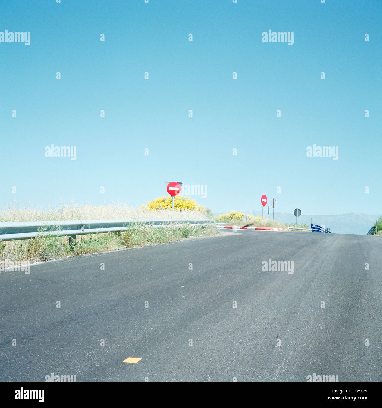 Roadsigns on a road, Sweden Stock Photo - Alamy