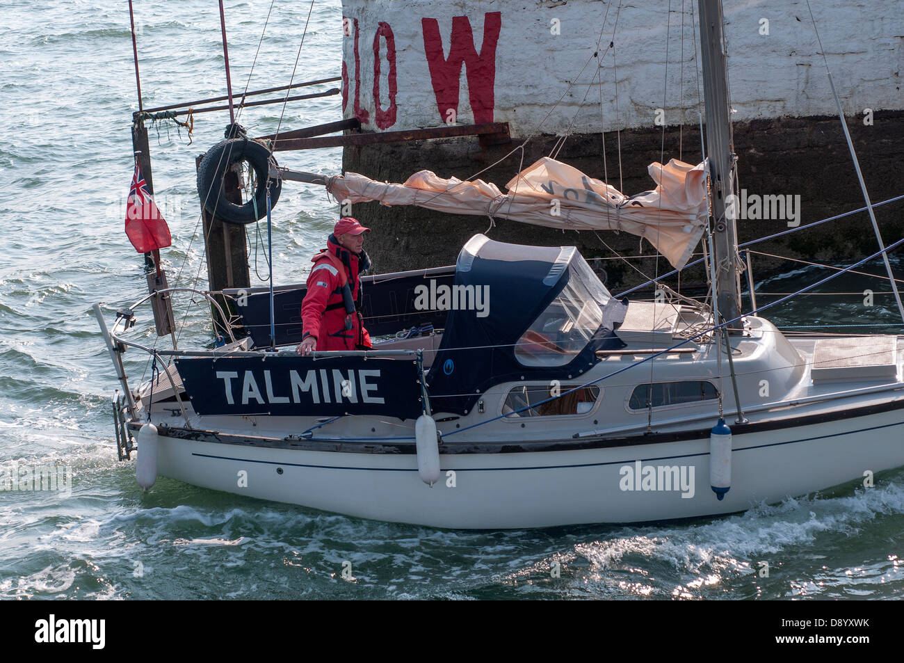 boat called Talmine enters Paignton Harbour Stock Photo - Alamy