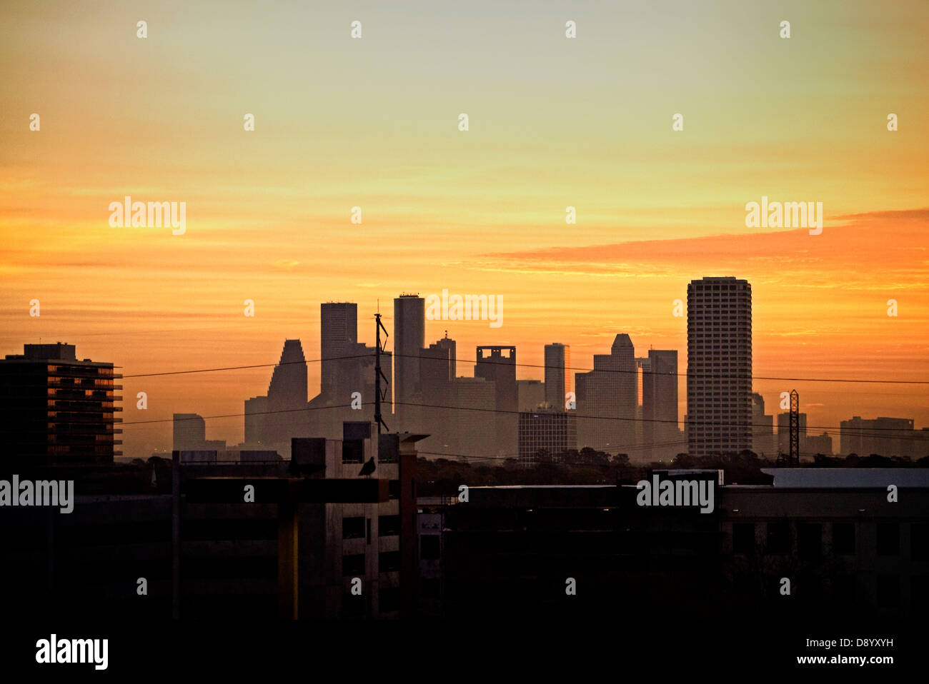 Downtown Houston Texas at dawn Stock Photo - Alamy
