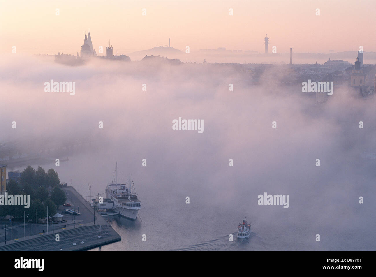 Fog over Stockholm, Sweden Stock Photo - Alamy