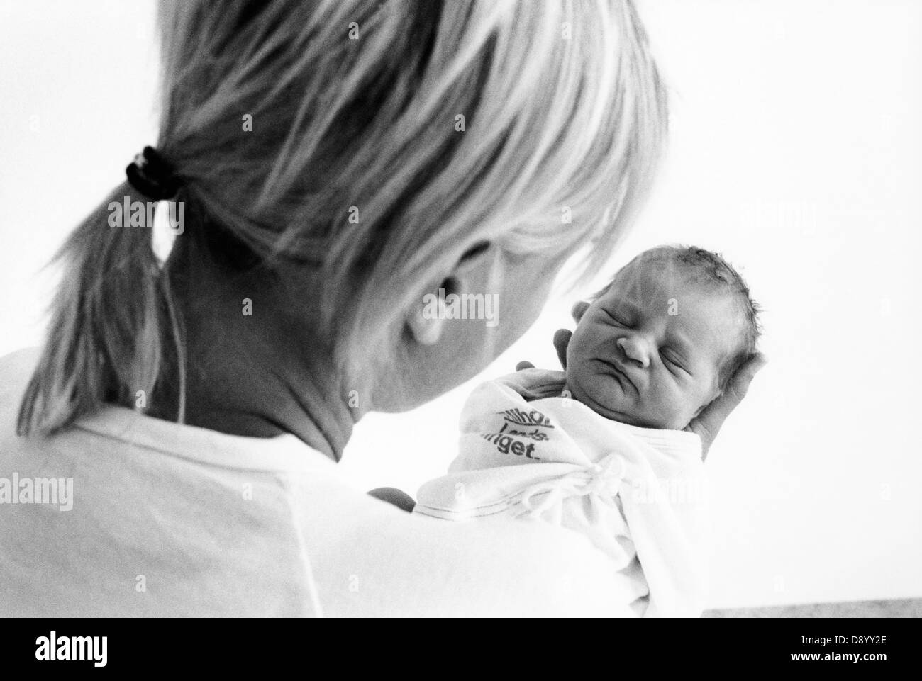 Mother and a newborn baby, Sweden Stock Photo - Alamy