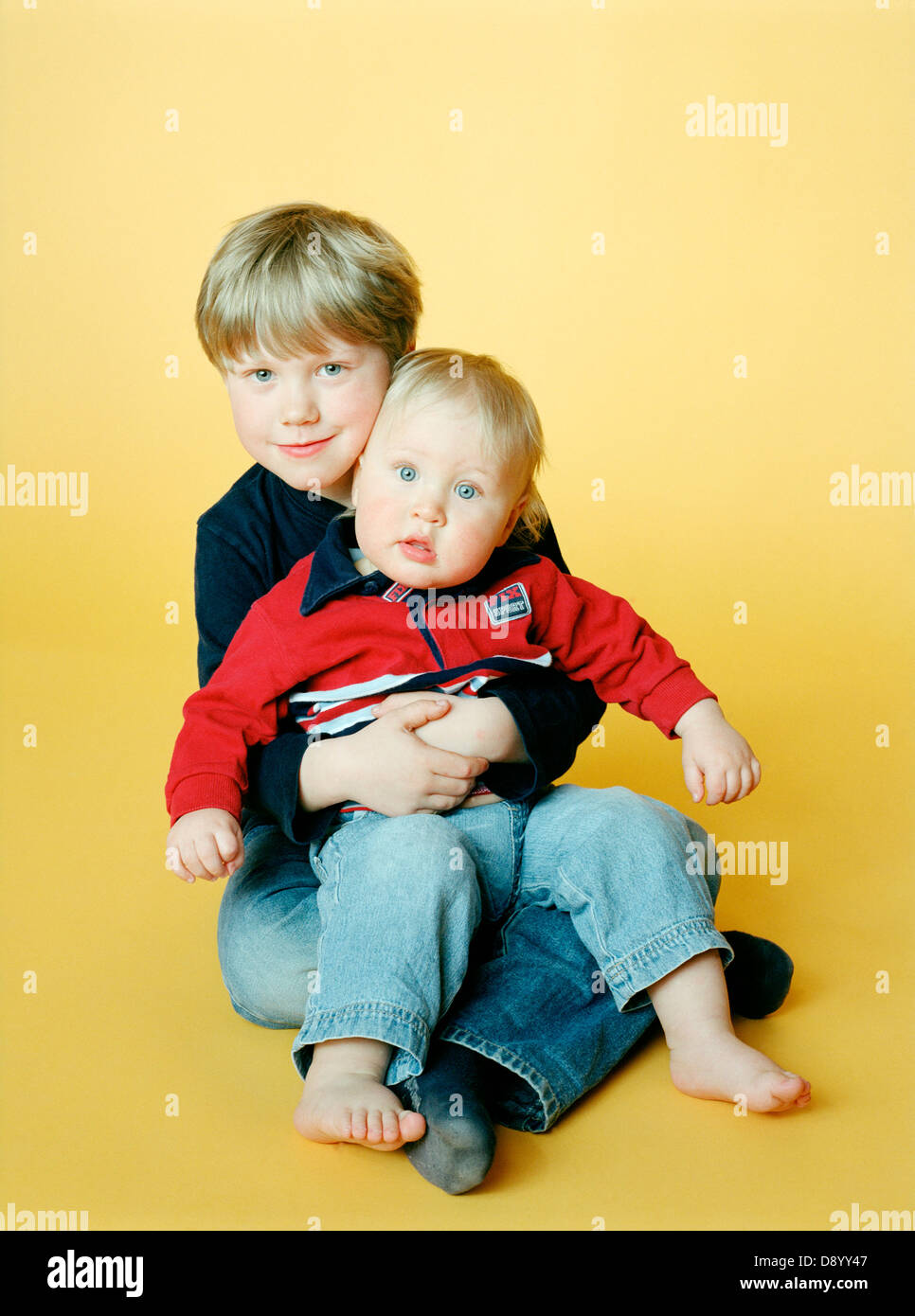 Portrait of two brothers, Sweden Stock Photo - Alamy