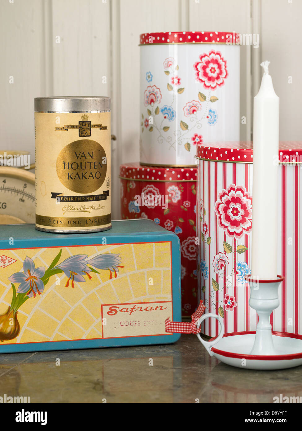 Tin cans in a kitchen Stock Photo - Alamy