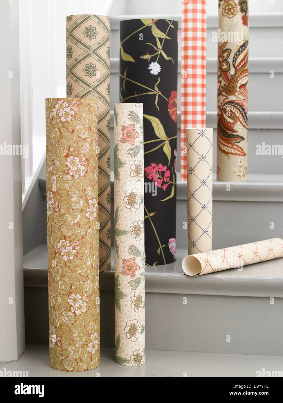 Rolls of wallpaper Stock Photo - Alamy