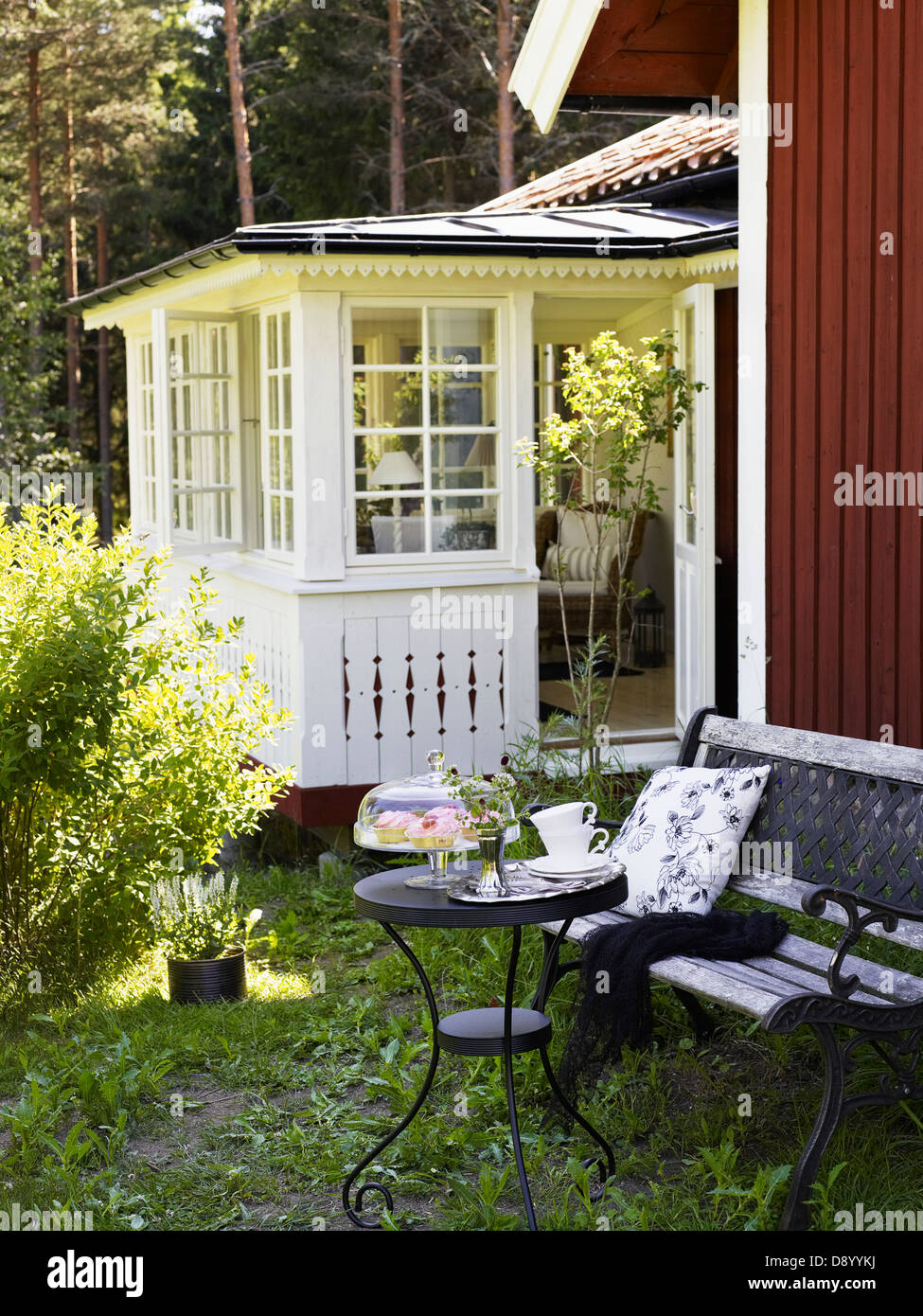 A red cottage, Sweden Stock Photo - Alamy