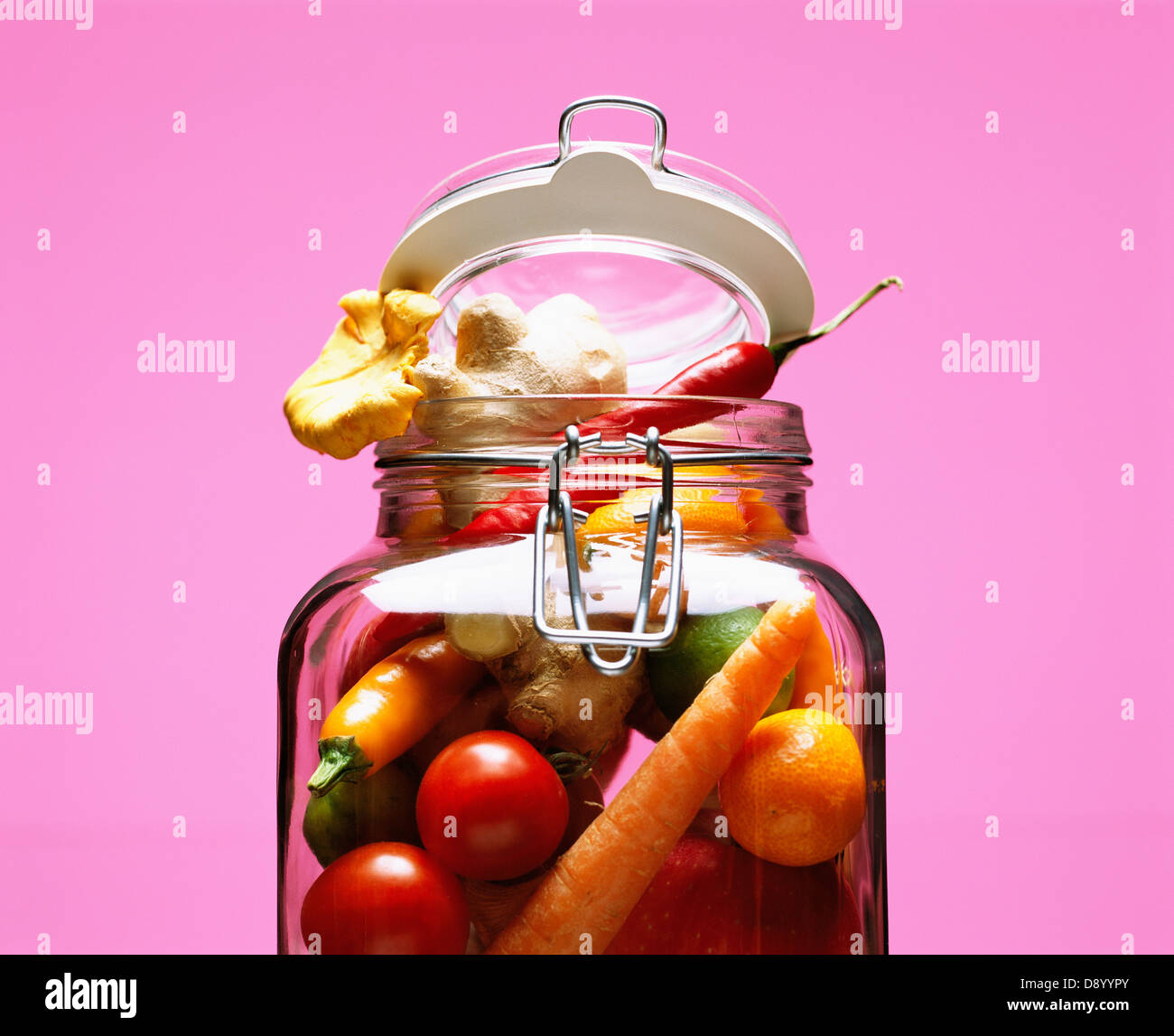 Vegetables in a glass jar Stock Photo - Alamy
