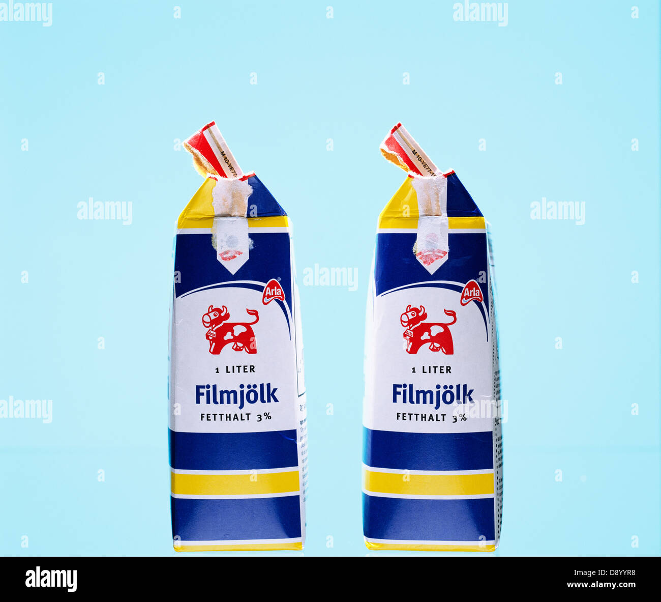 Soured milk packages Stock Photo - Alamy