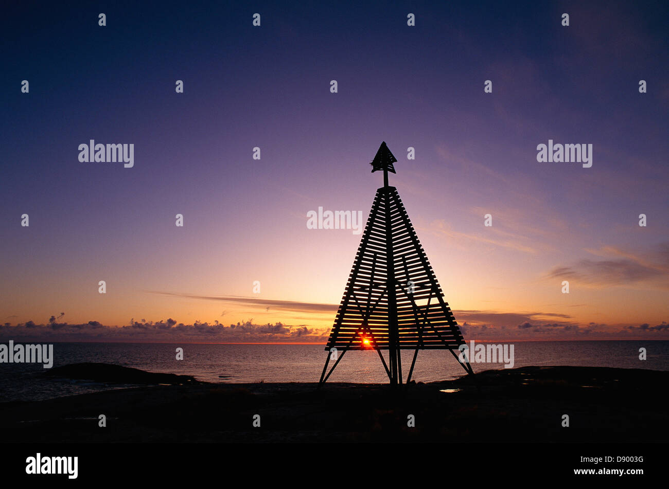 A navigation mark in the archipelago Stock Photo - Alamy