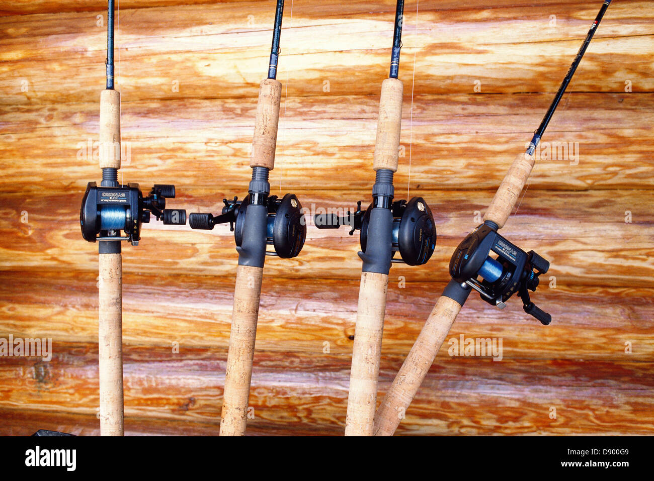 Fishing rod on a row Stock Photo - Alamy