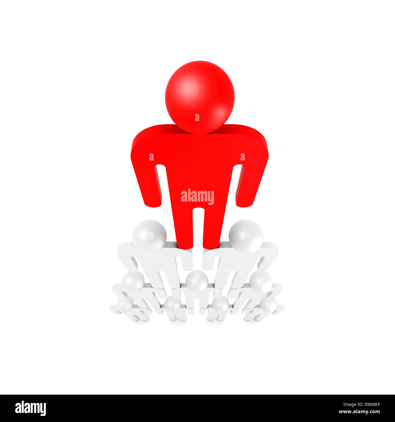 Red leader on top of pyramid of white abstract 3d people Stock Photo ...