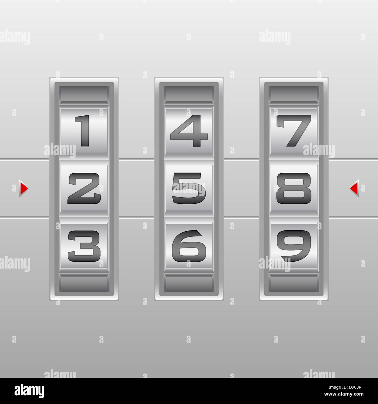 Metallic combination lock with three number. Vector illustration Stock ...