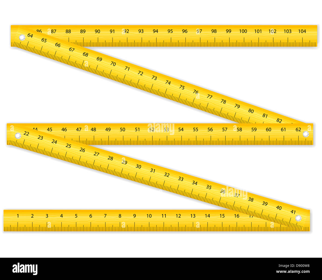 Folding ruler on white background. Vector illustration Stock Photo - Alamy