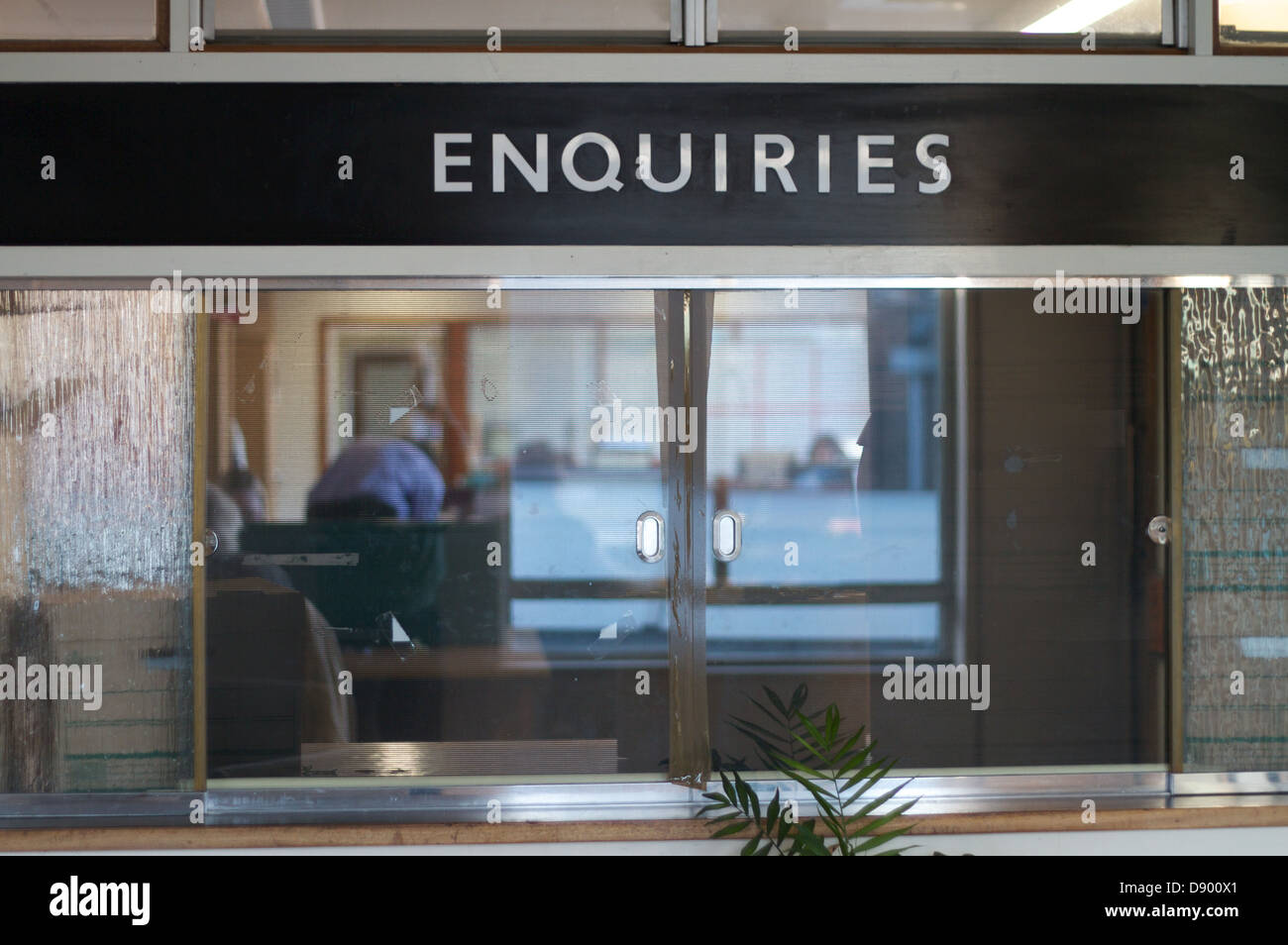 An old fashioned enquiries office counter at the council Stock Photo ...