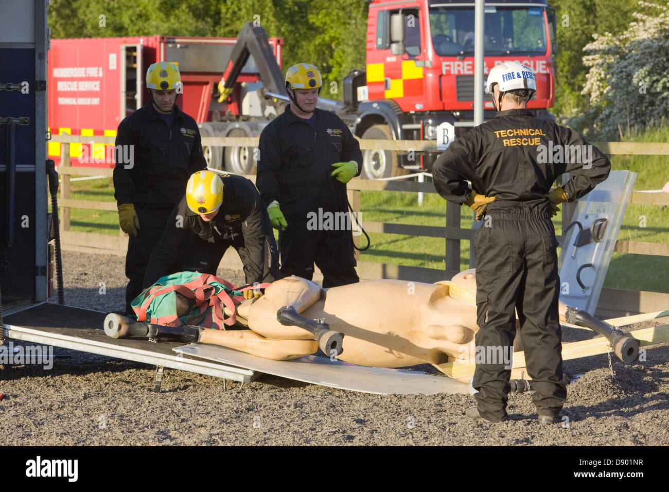 Humberside Fire and Rescue Service during a training exercise to rescue ...
