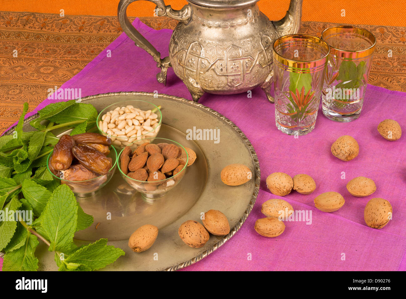 Still life containing some basic Moroccan food staples Stock Photo - Alamy