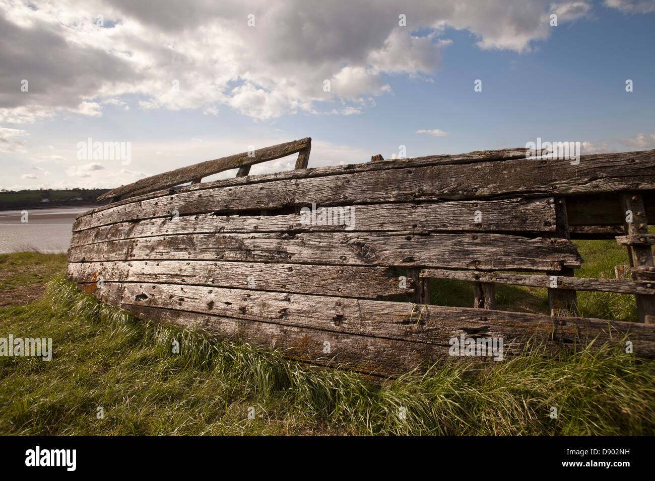 Wreck of an old hulk on the Banks of the River Severn at the ships ...