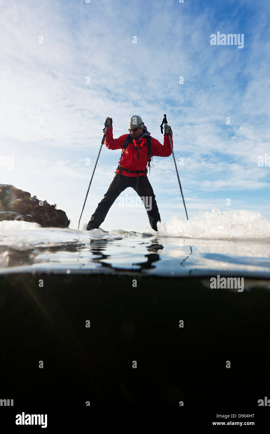 Man ice skating low angle view hi-res stock photography and images - Alamy