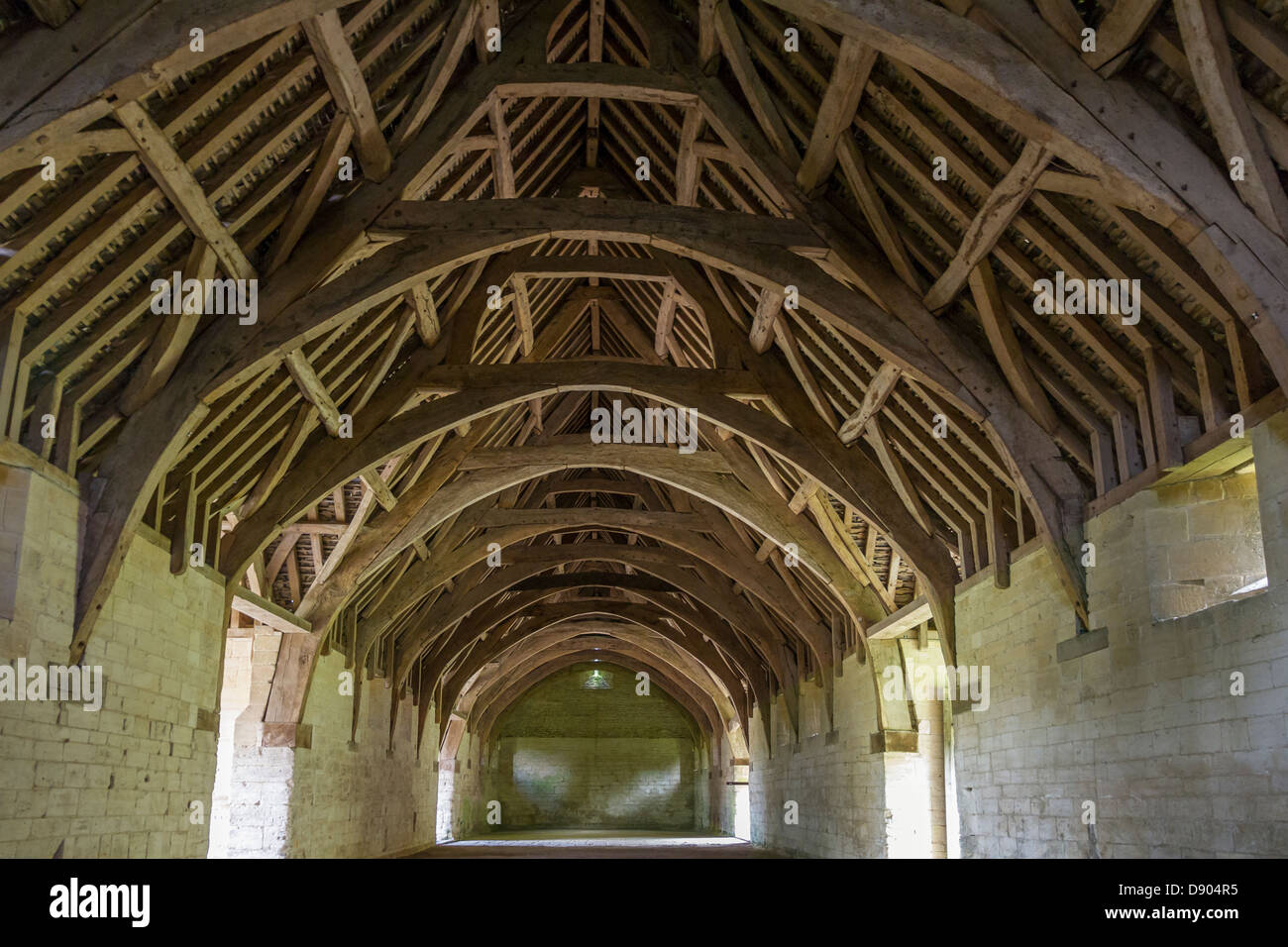 England Wiltshire, Bradford-on-Avon, Tithe Barn interior Stock Photo ...