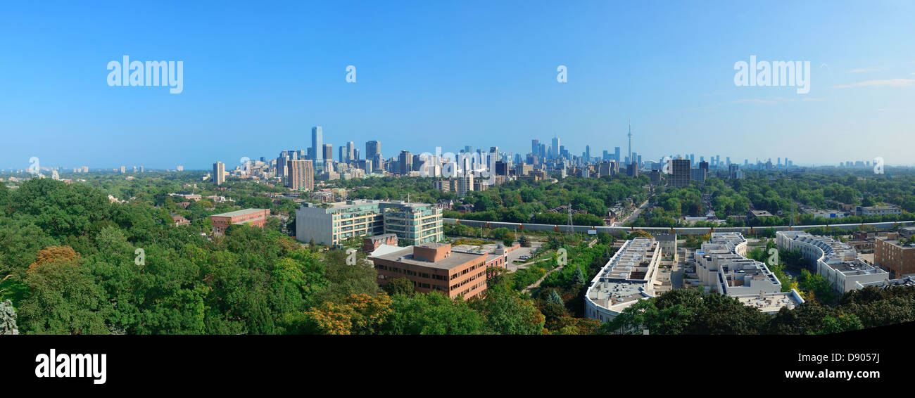 Toronto skyline panorama with urban architecture and blue sky Stock ...