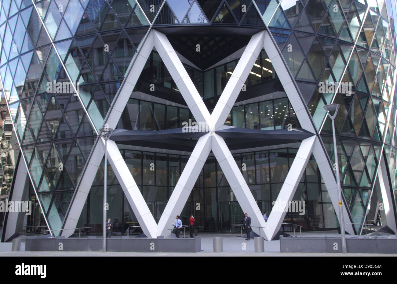 Base of the Swiss Re Tower London Stock Photo - Alamy