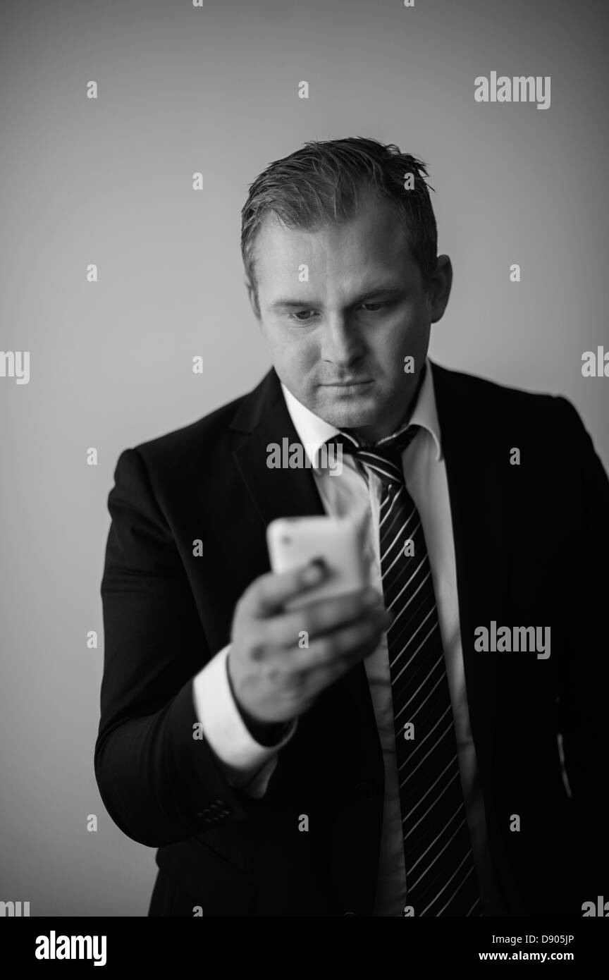 Using the phone Black and White Stock Photos & Images - Alamy