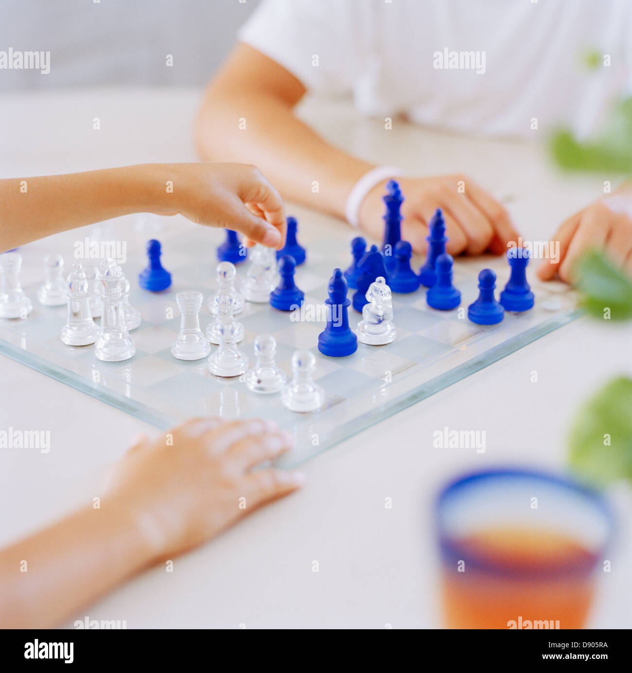 Two persons playing chess Stock Photo - Alamy