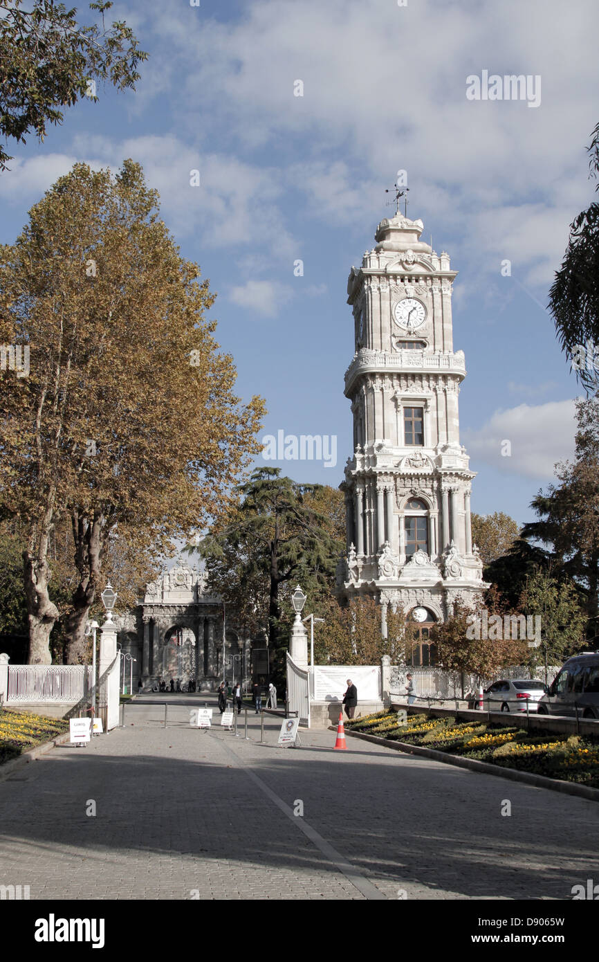 DOLMABAHCE PALACE CLOCK TOWER ISTANBUL TURKEY 11 November 2012 Stock ...