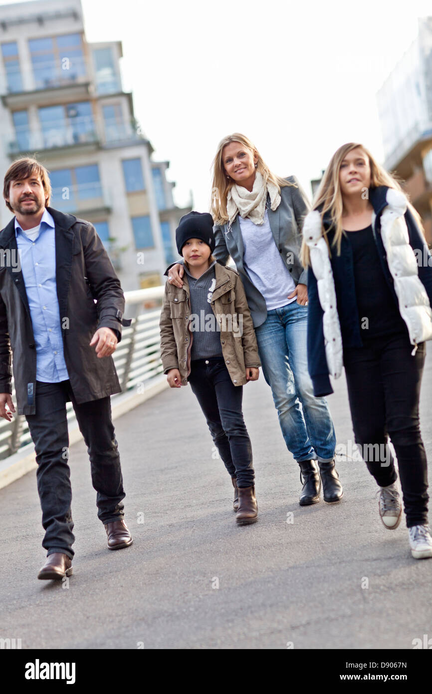 Walking family on bridge hi-res stock photography and images - Alamy