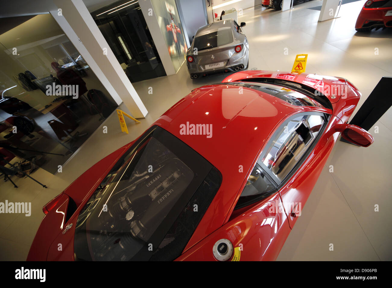 RED FERRARI 458 CHALLENGE CAR WILMSLOW ENGLAND 22 February 2013 Stock ...