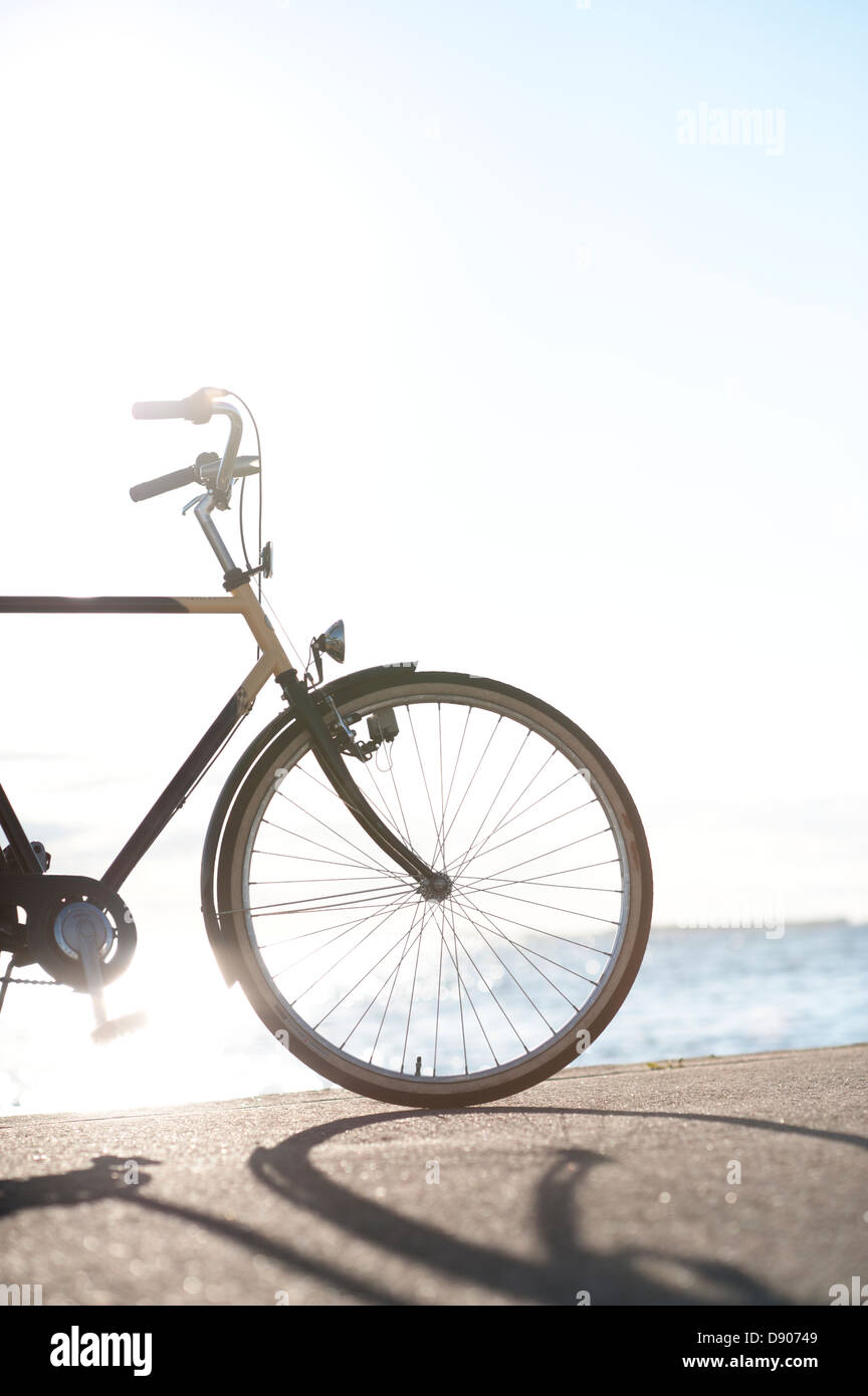 Bicycle with sea in background Stock Photo - Alamy