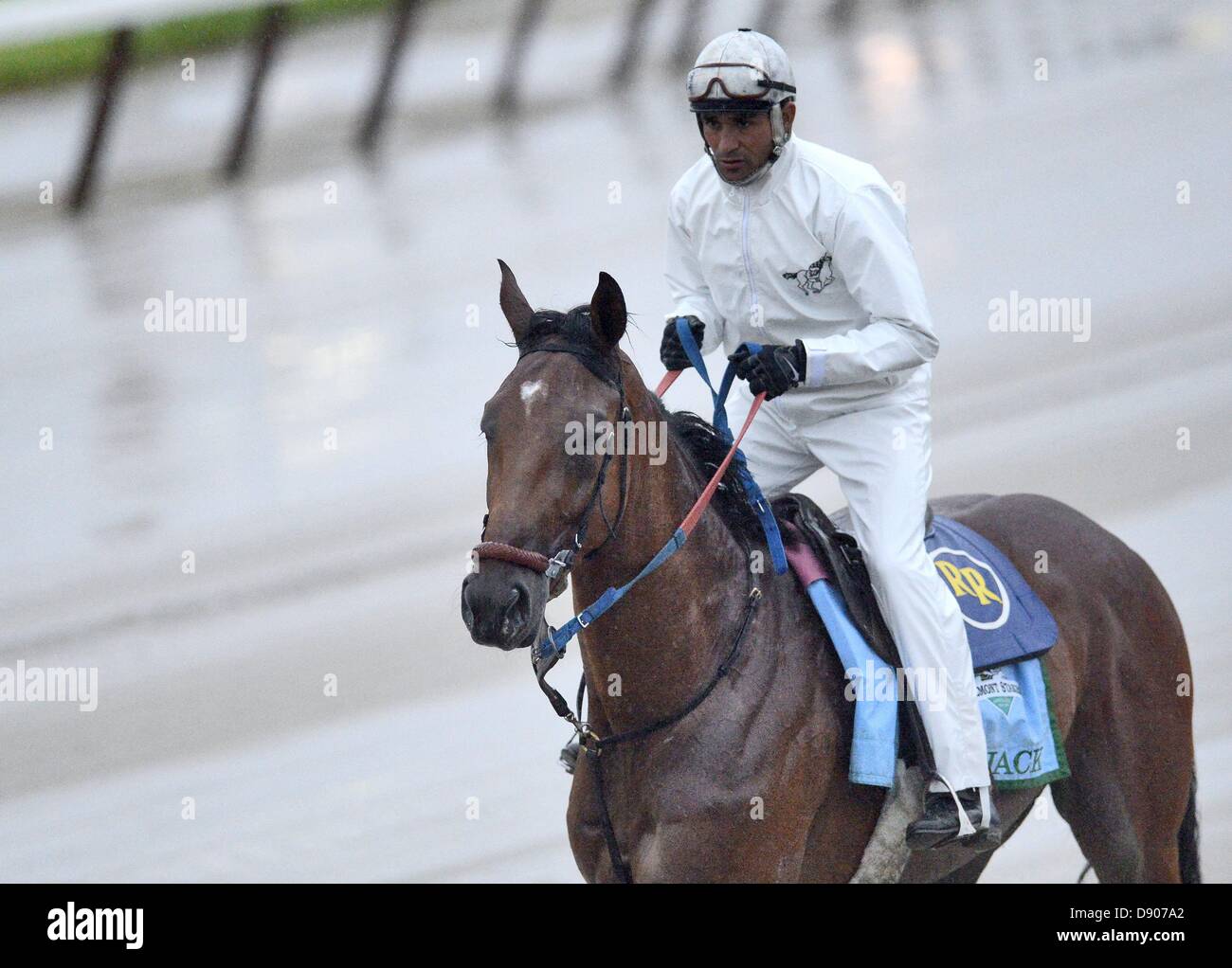 Elmont, New York, USA. 7th June 2013. Vyjack and trainer RUdy Rodriguez ...