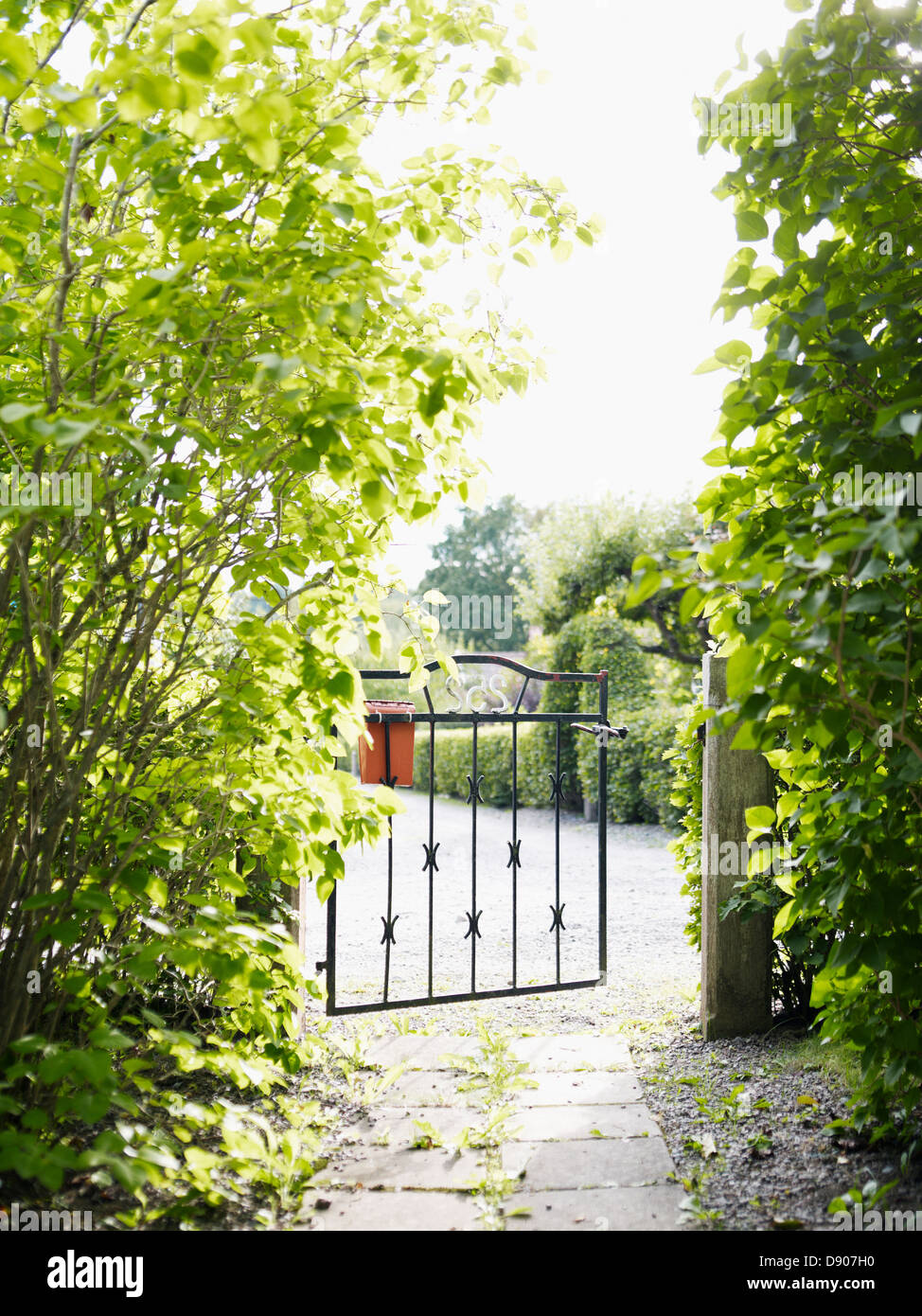 Open garden gate Stock Photo - Alamy