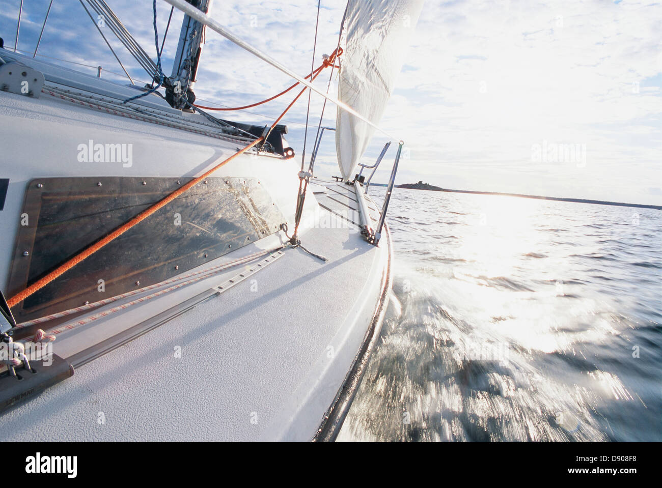 A sailing-boat at sea, Sweden Stock Photo - Alamy