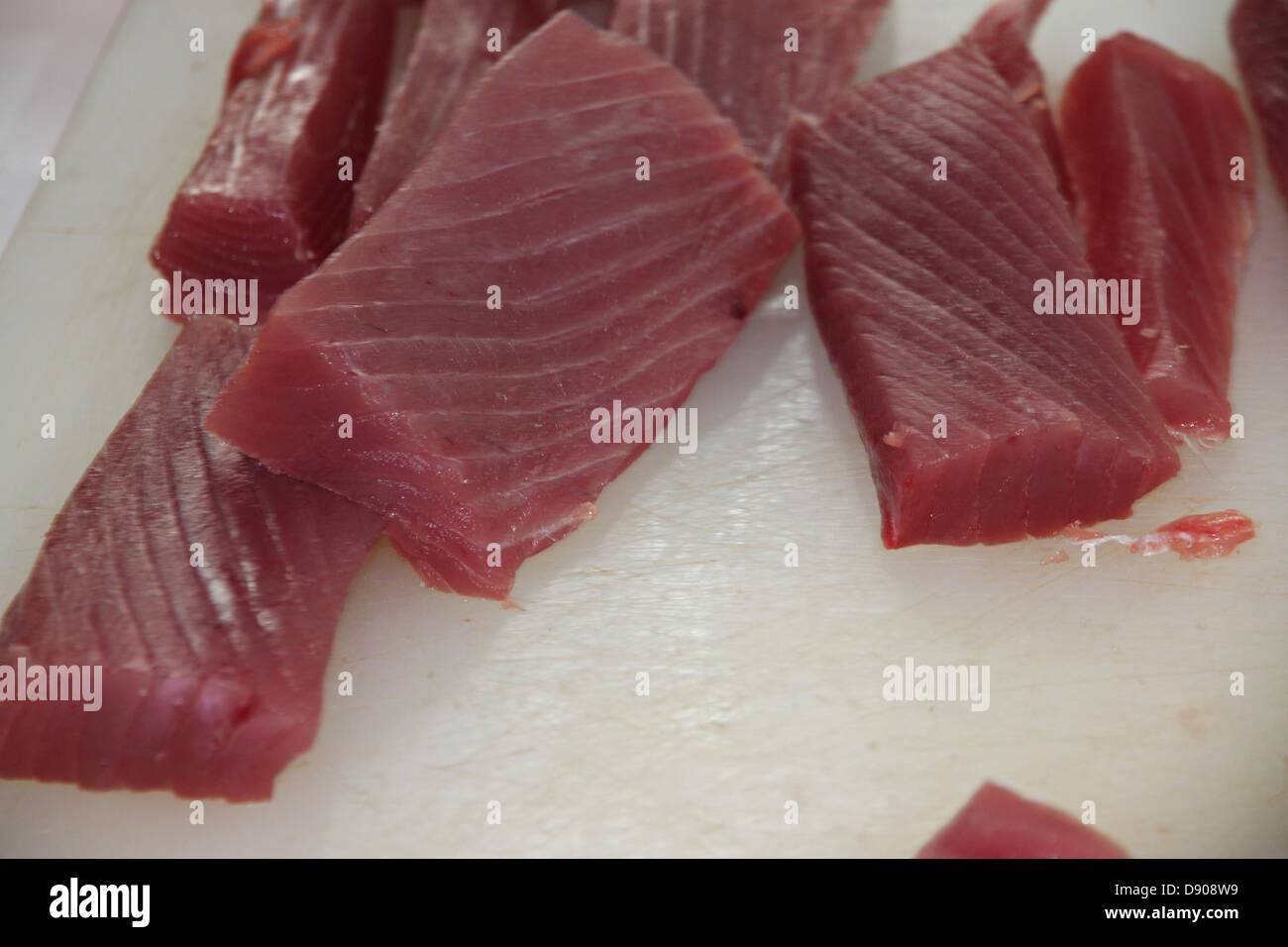 The Meat of tuna fish Sliced in piece Stock Photo - Alamy